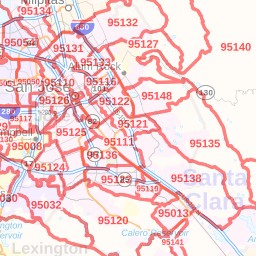 San Jose Ca Zip Code Map - Map